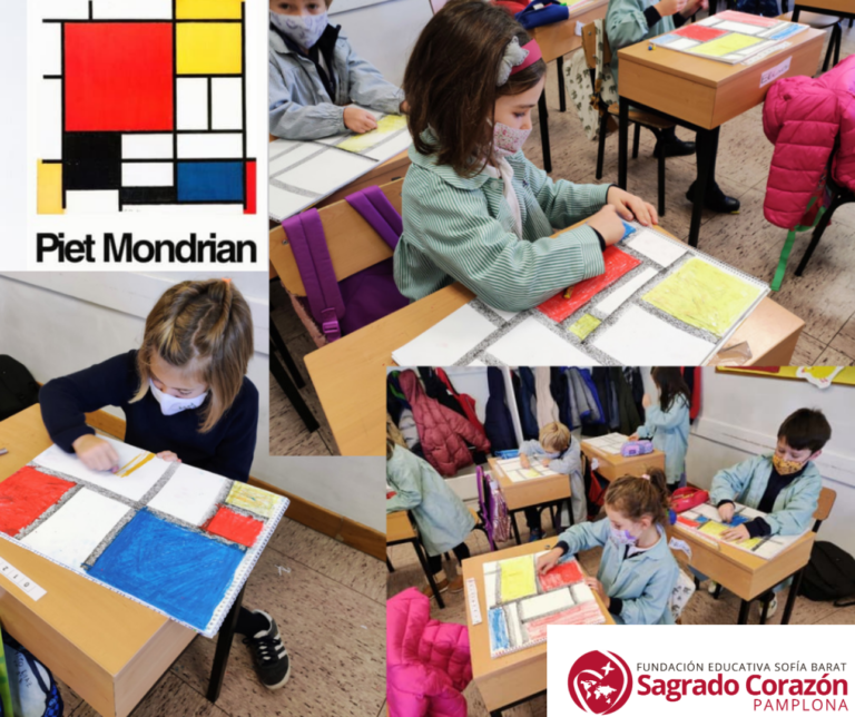 1º EP – Piet Mondrian en Plástica – Colegio Sagrado Corazón Pamplona