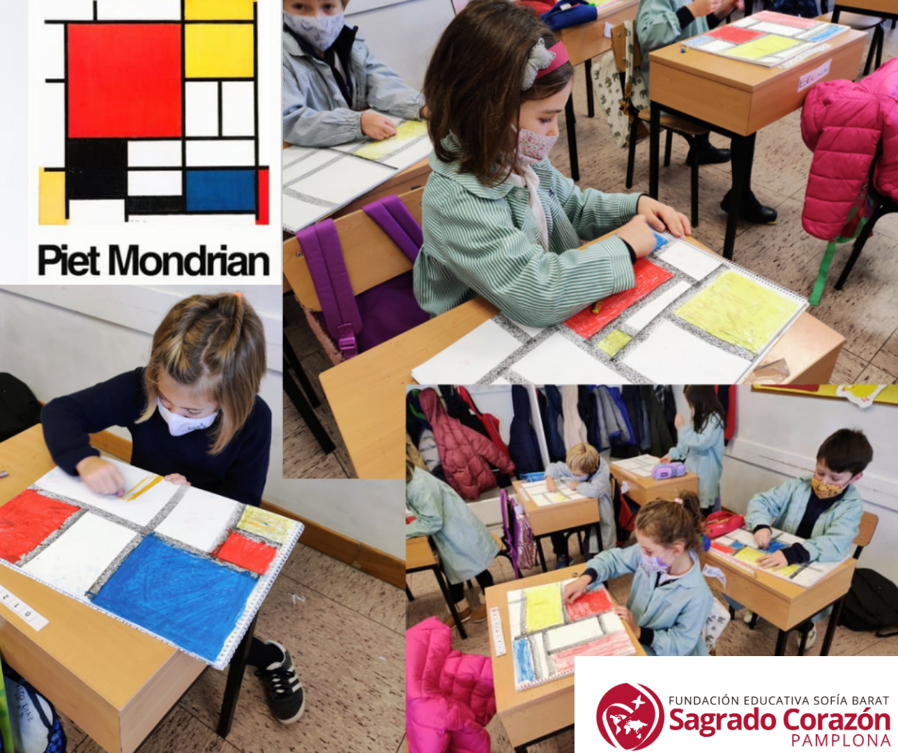 1º EP – Piet Mondrian en Plástica – Colegio Sagrado Corazón Pamplona